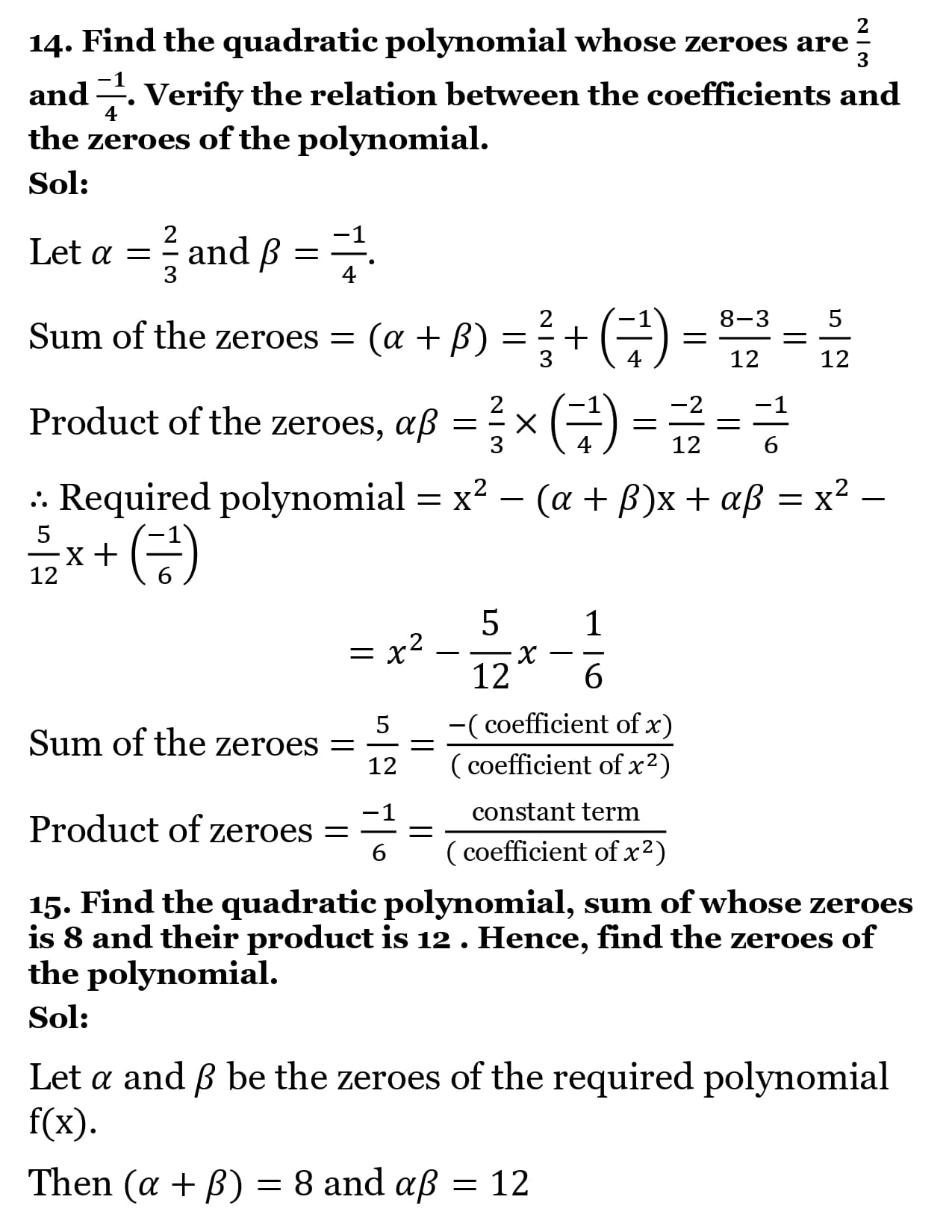 RS Aggarwal Class 10 Math Solutions Chapter 2 - Polynomials - ReadAxis