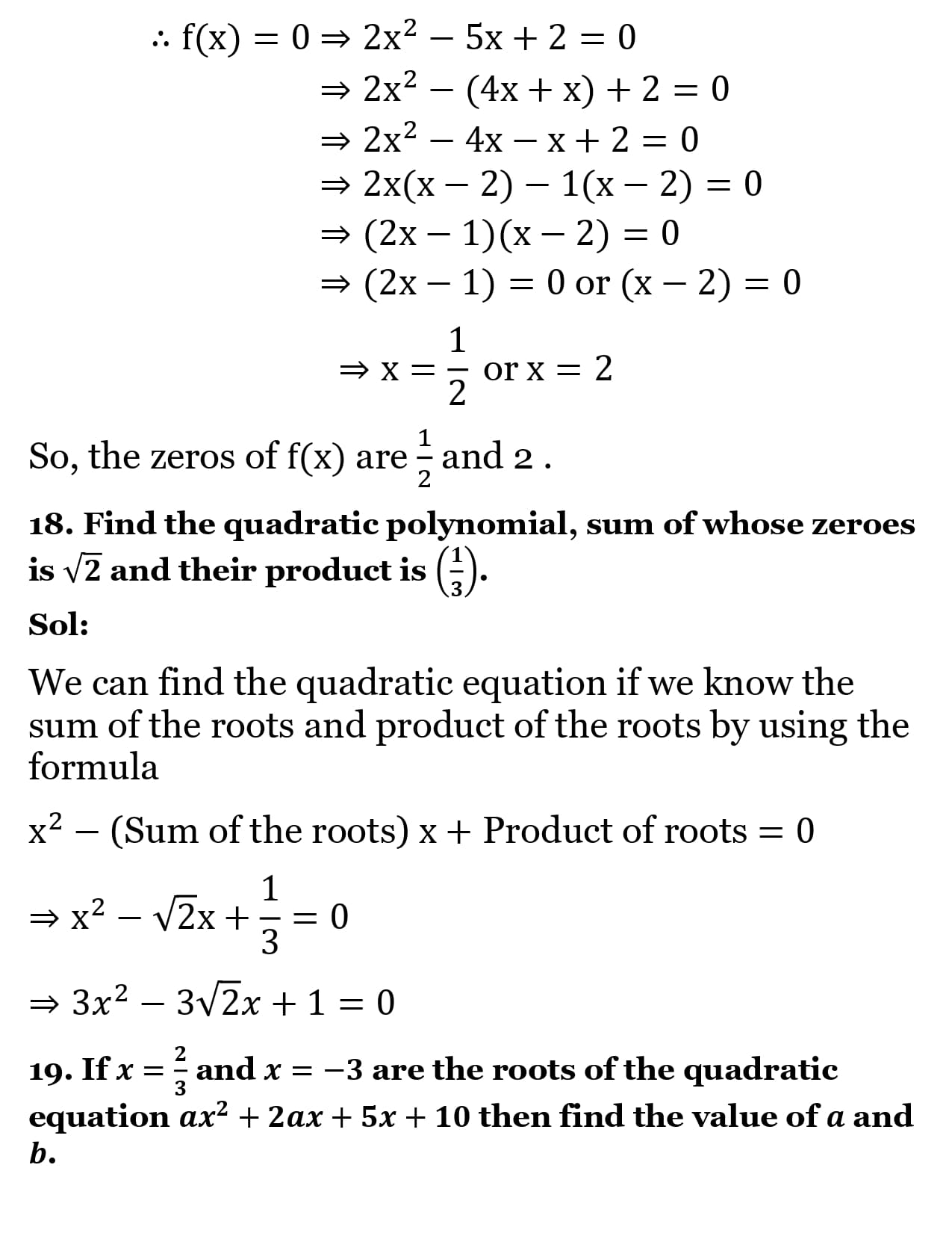 RS Aggarwal Class 10 Math Solutions Chapter 2 - Polynomials - ReadAxis
