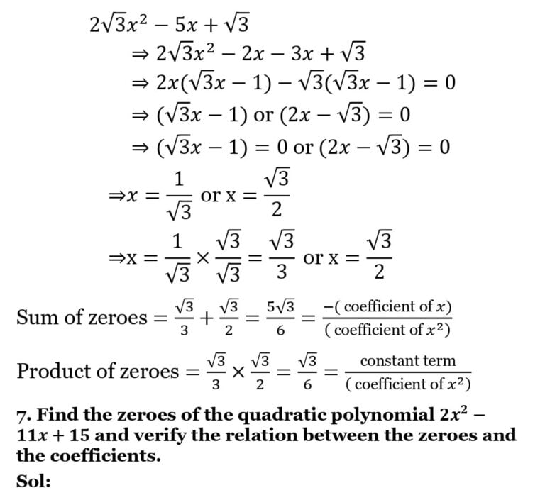 Rs Aggarwal Class 10 Math Solutions Chapter 2 Polynomials Readaxis 6921