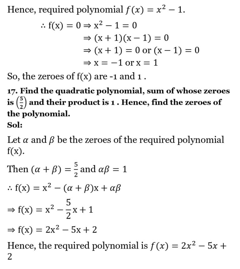 Rs Aggarwal Class 10 Math Solutions Chapter 2 Polynomials Readaxis 2833