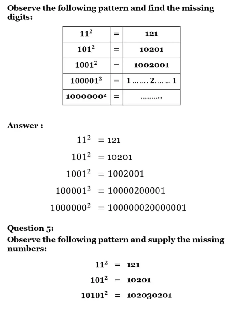 NCERT Solutions For Class 8 Maths Chapter 5 Squares And Square Roots