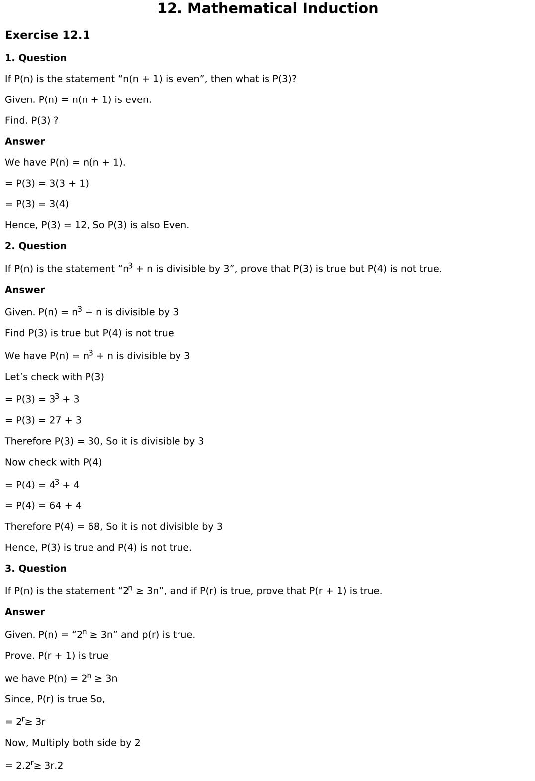 RD Sharma Solutions for Class 11 Maths Chapter 12 Mathematical Induction - ReadAxis