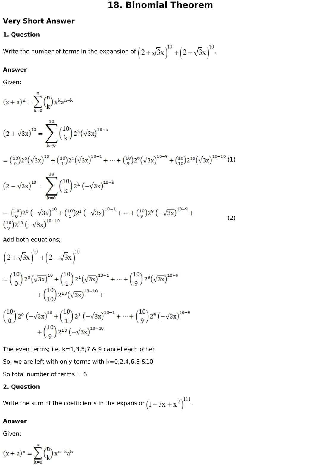 RD Sharma Solutions for Class 11 Maths Chapter 18 Binomial Theorem - ReadAxis