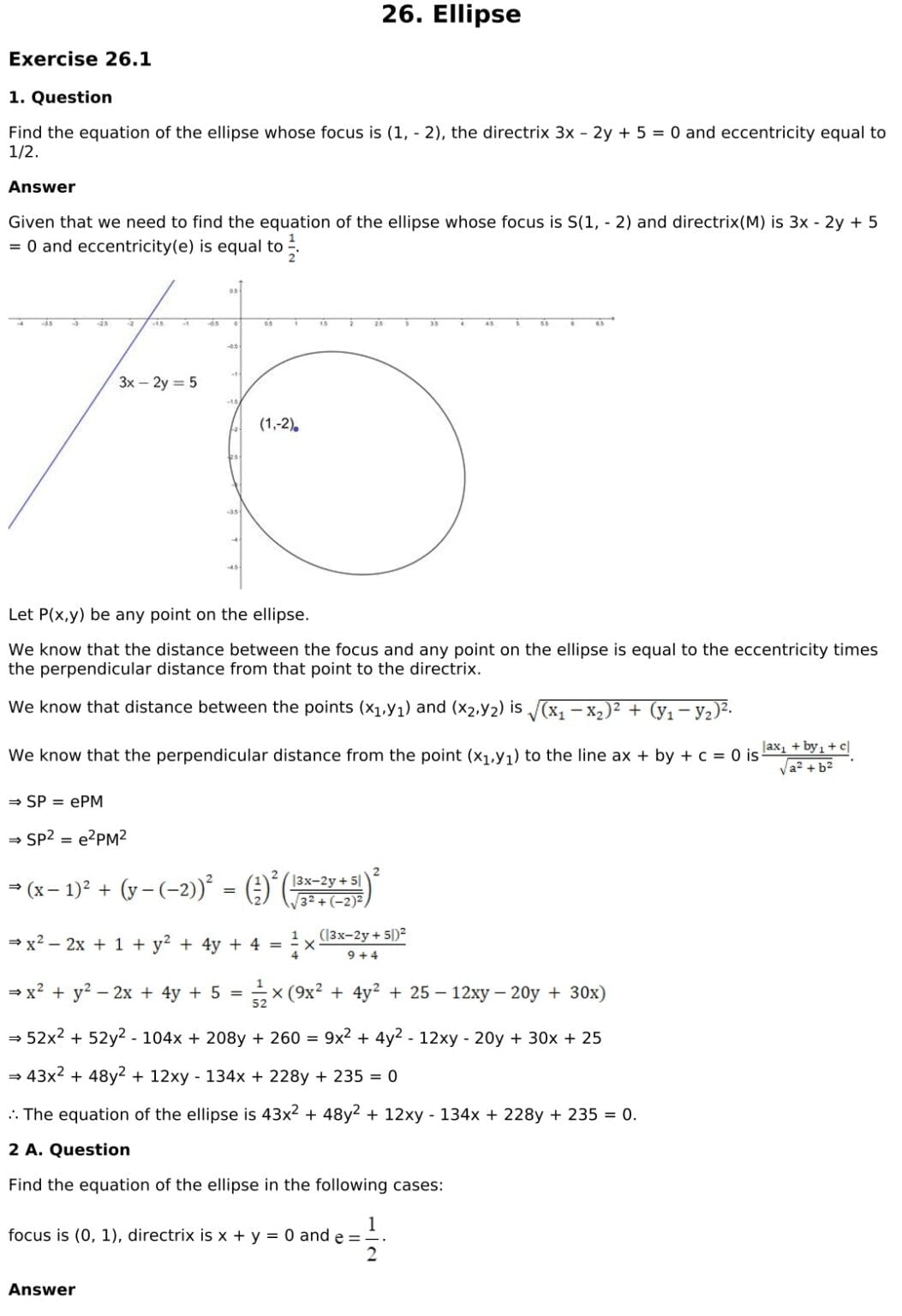 RD Sharma Solutions for Class 11 Maths Chapter 26 - Ellipse - ReadAxis