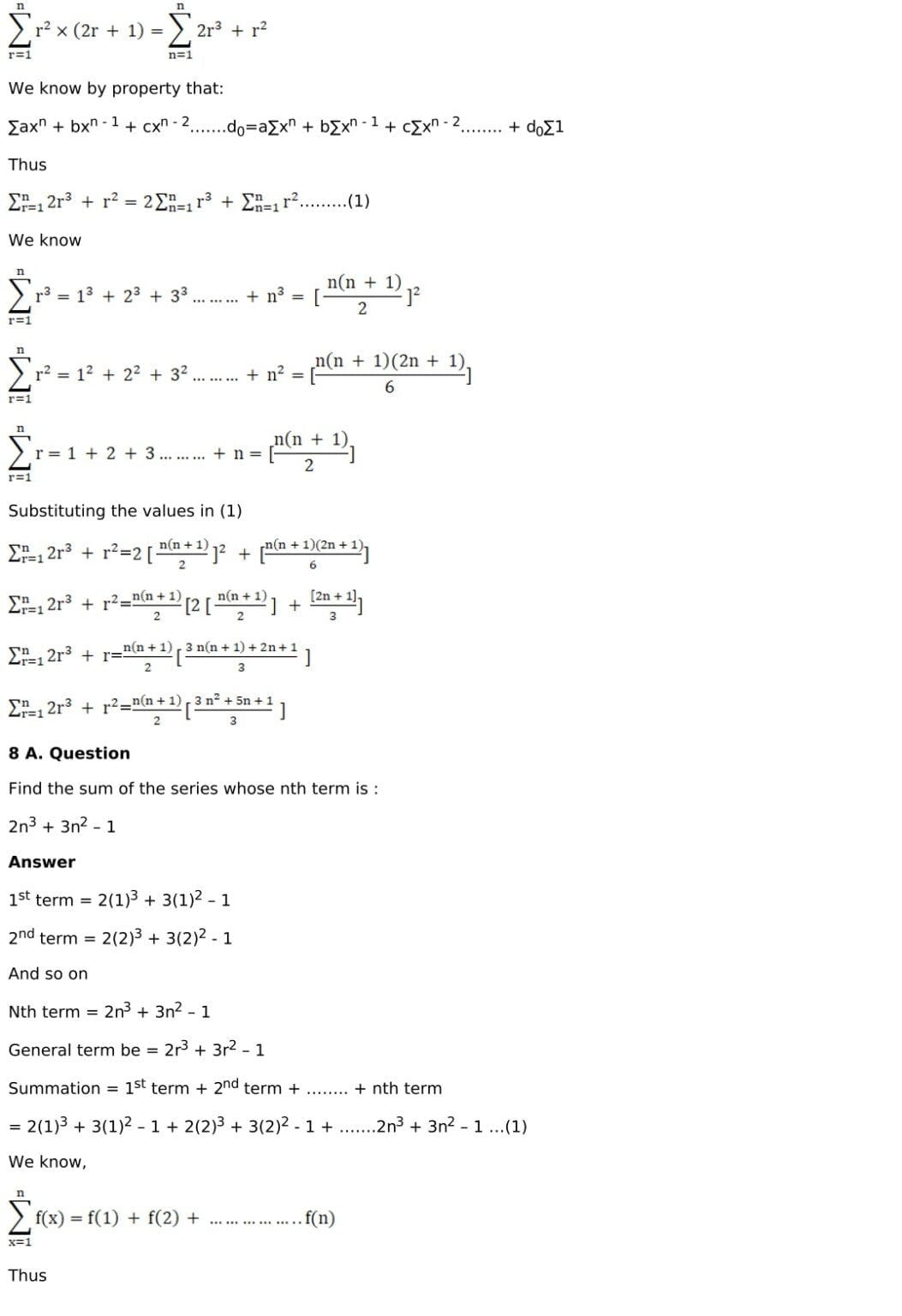 RD Sharma Solutions for Class 11 Maths Chapter 21 - Some Special Series ...